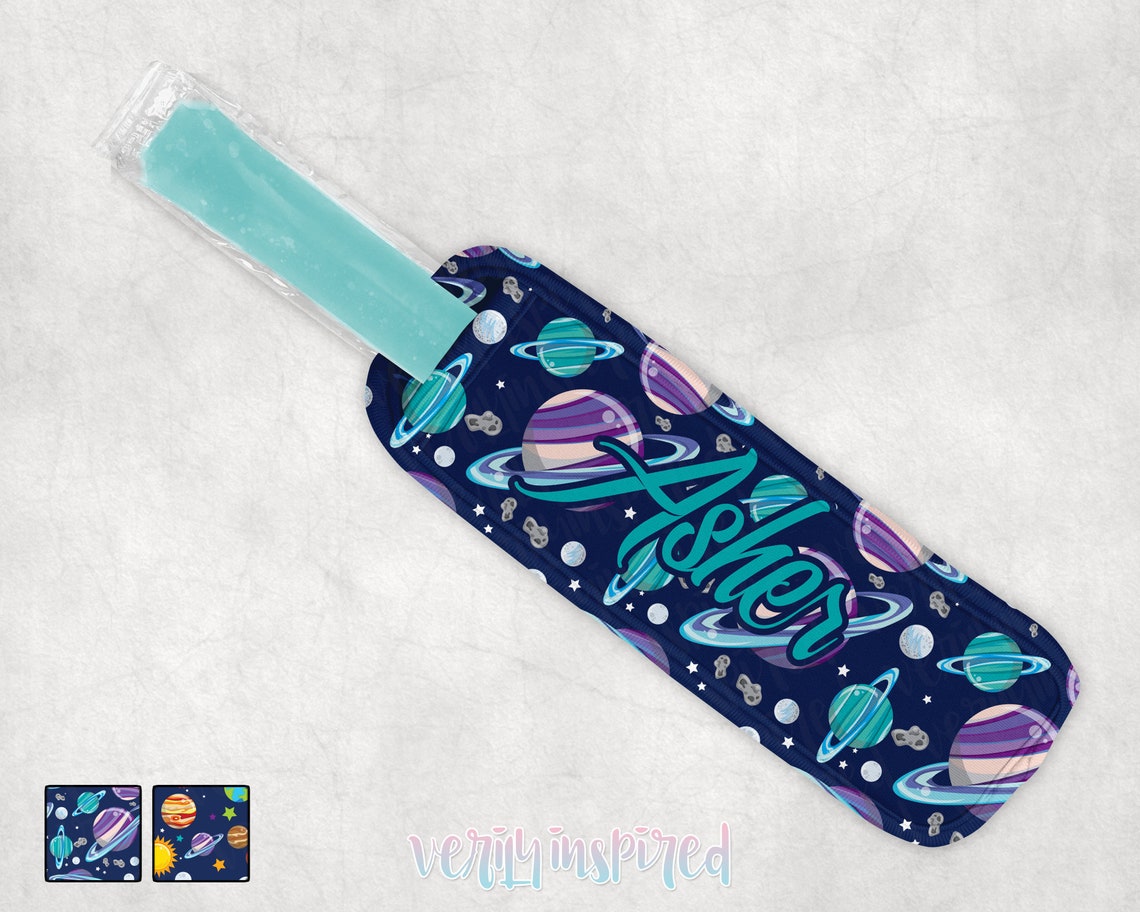 Personalised Icy Pole Holder, Space, Planets, Ice Block, Zooper Dooper ...