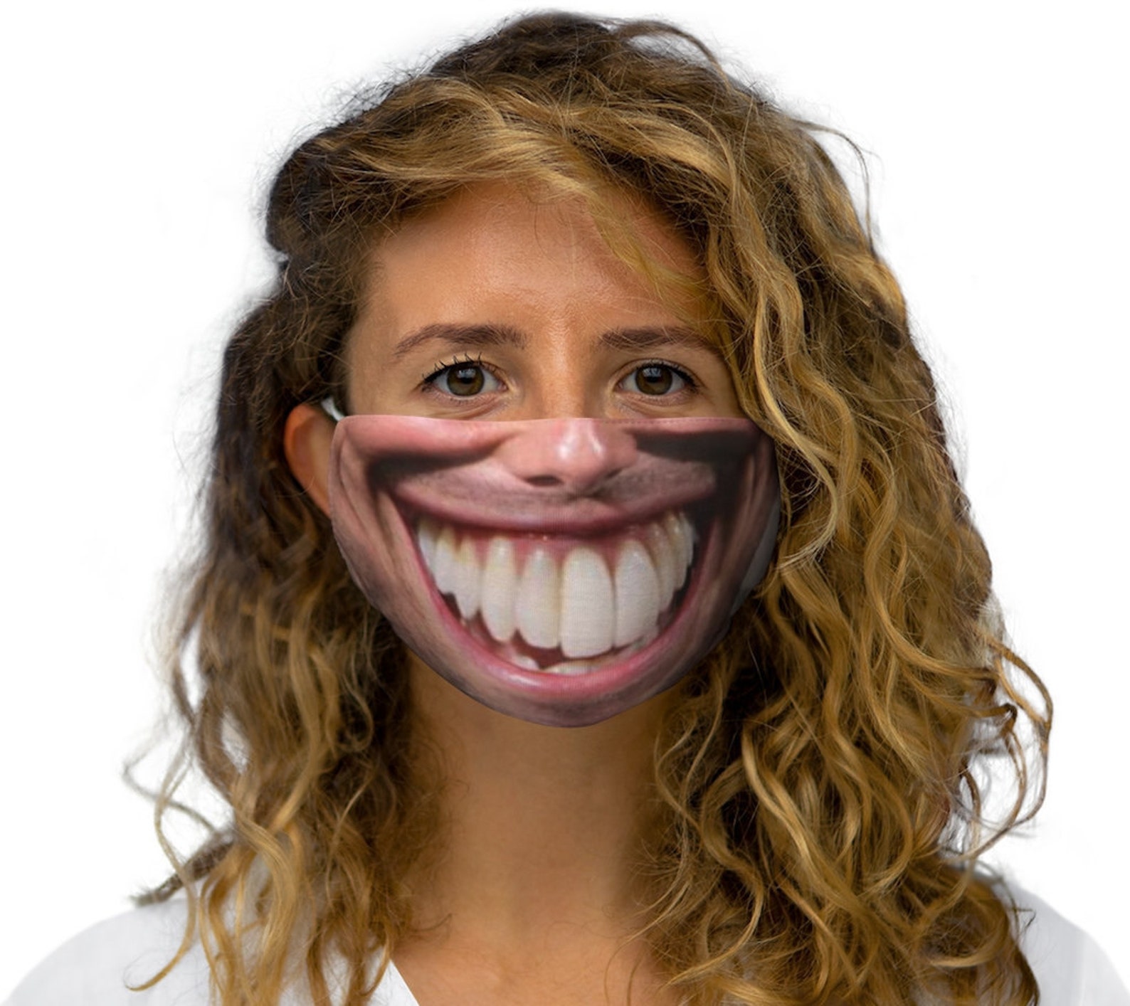 Funny Smiling Face Mask Smiling Lips Mask Make People | Etsy