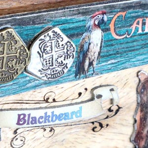 The Treasure Map of Blackbeard as A Unique Layered Wood Print 10.5x8 ...