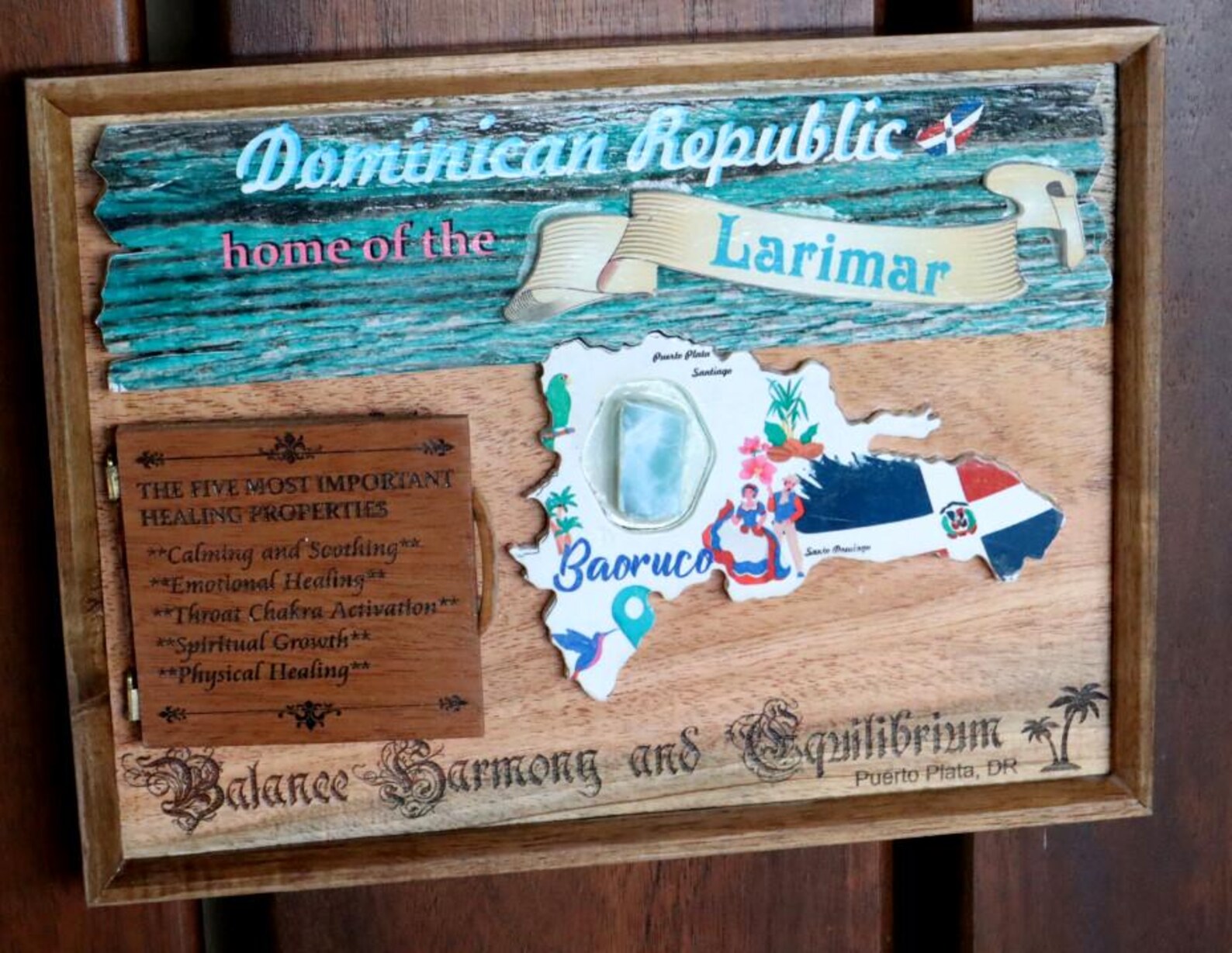 The Larimar Treasure Map From the Dominican Republic on A Layered Wood ...
