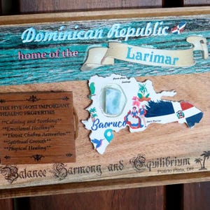 The Larimar Treasure Map From the Dominican Republic on A Layered Wood ...