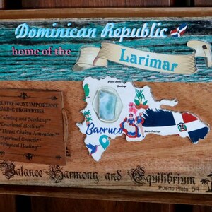 The Larimar Treasure Map From the Dominican Republic on A Layered Wood ...