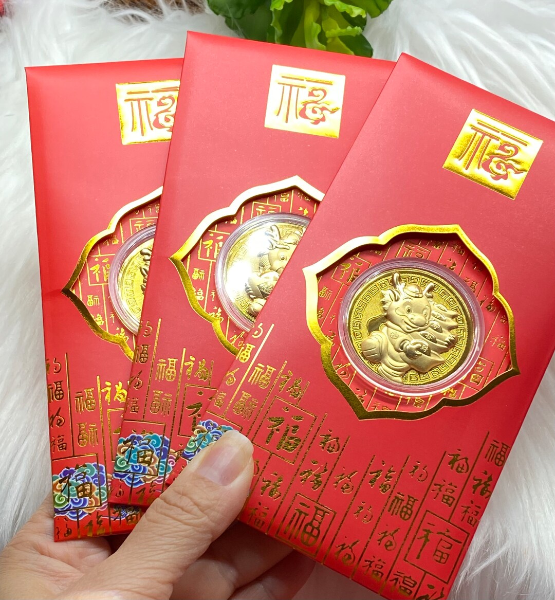 3 Pieces Red Envelope Dragon, Symbol of Prosperity in Fengshui, Gift ...