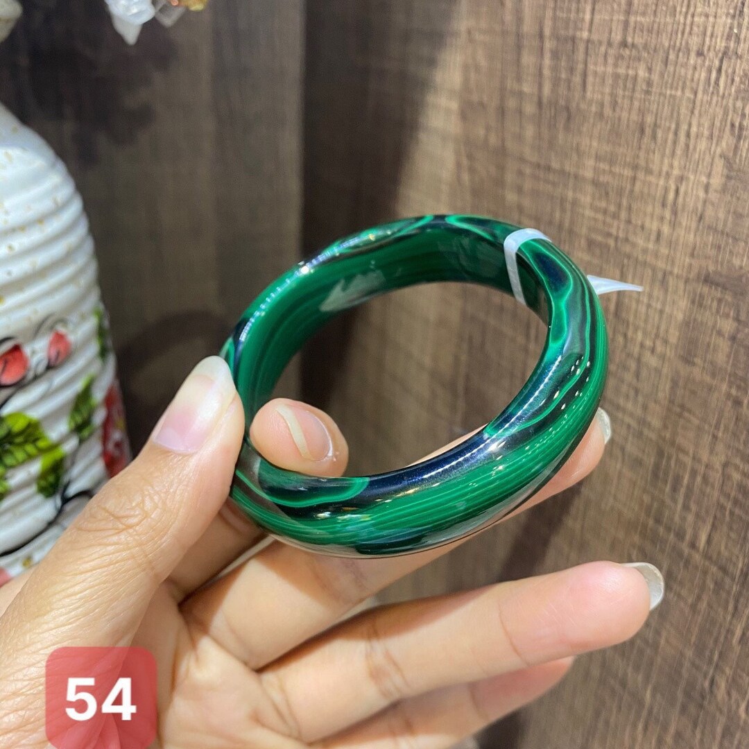 Malachite Natural Gemstone Bangle Bracelet, Malachite Bangle, Gemstone ...