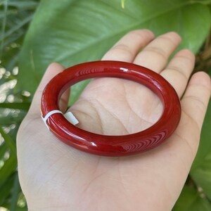 Natural Red Coral Bangle, Natural Coral Hand Made Varnish Coated, Coral ...