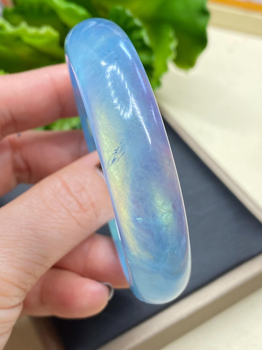 Blue Devil Aquamarine Gemstones Bangle Bracelet, Aquamarine Bangle, (inner Diameter 58MM/2.28 ...