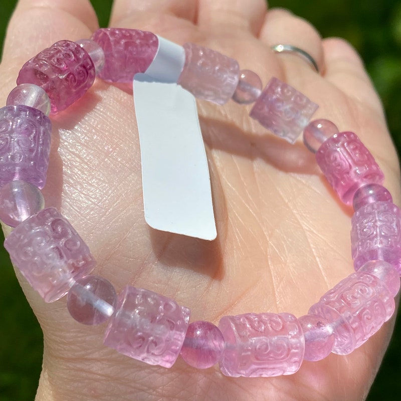 Carved Fluorite Bracelet - Etsy