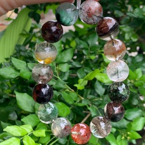 Colorful Phantom Ghost Garden Quartz Crystal Gemstone 15.3MM Bead ...