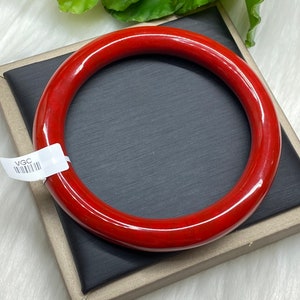 Natural Red Coral Bangle, Natural Coral Hand Made Varnish Coated, Coral ...
