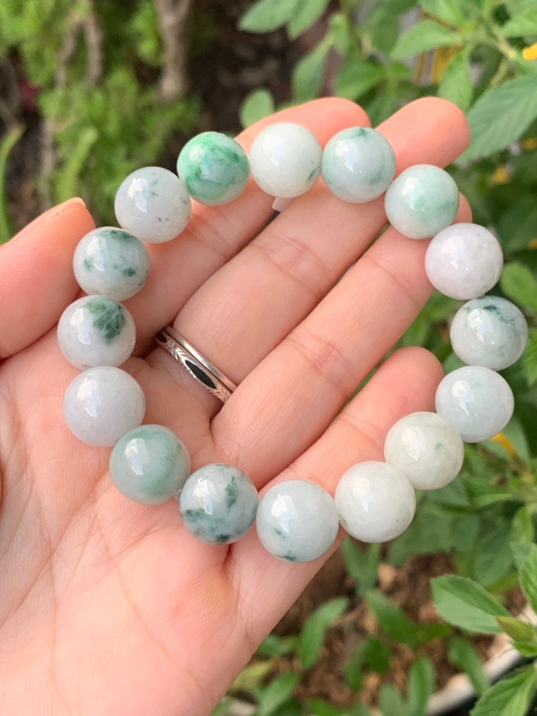 Jadeite Jade Bead 13MM Bracelet, Jade Bracelet (wrist Size: 16.5CM/6.1/2”) #23247 - Etsy