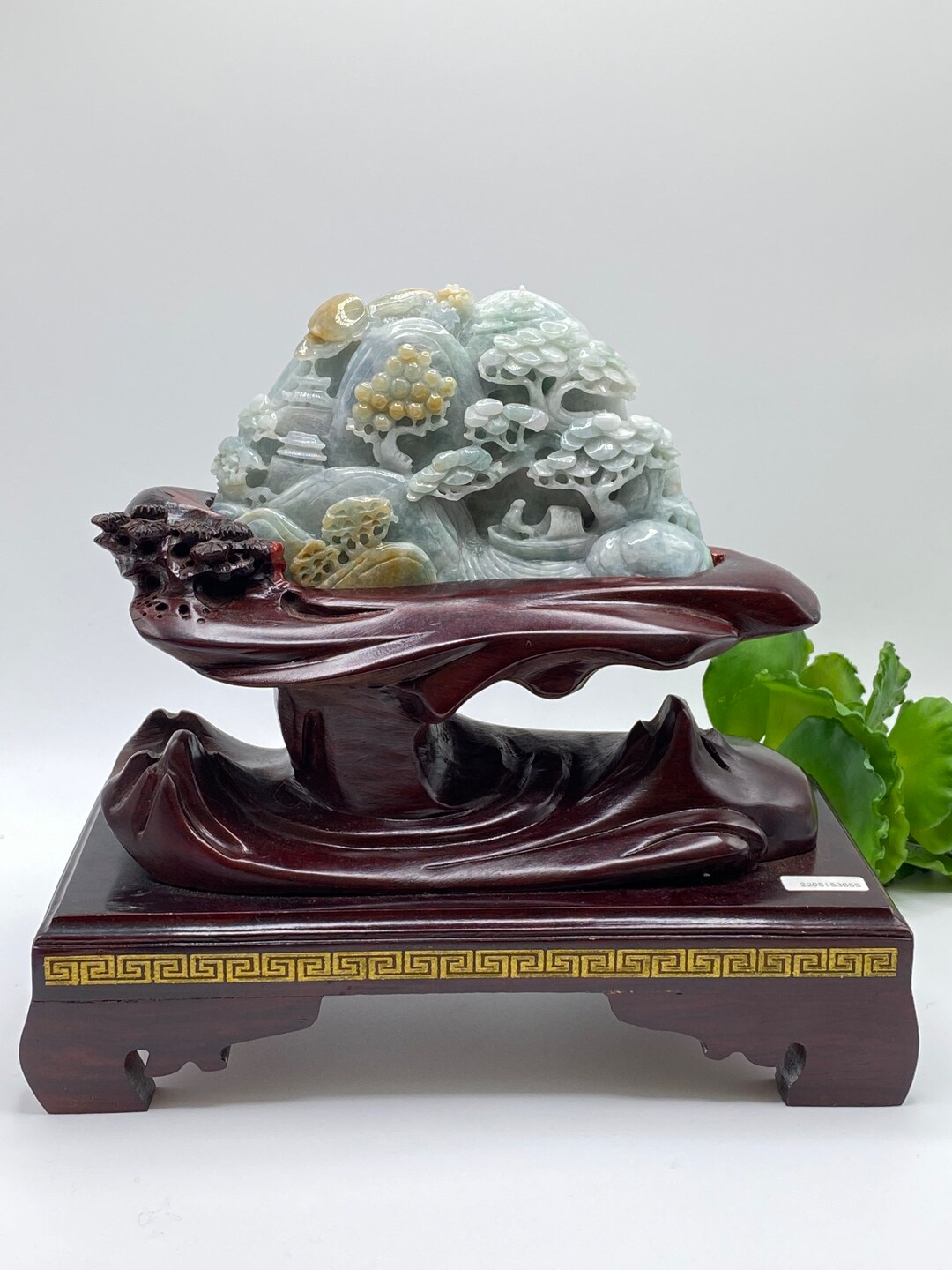 Jadeite Jade Grade A Hand Carved Mountain Temple Statue Symbol for Luck ...