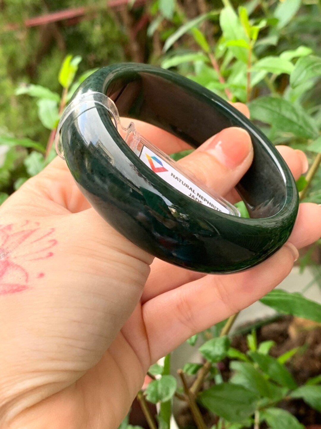 Nephrite Jade Gemstone Bangle Bracelet, Untreated Jade Bangle, Nephrite ...