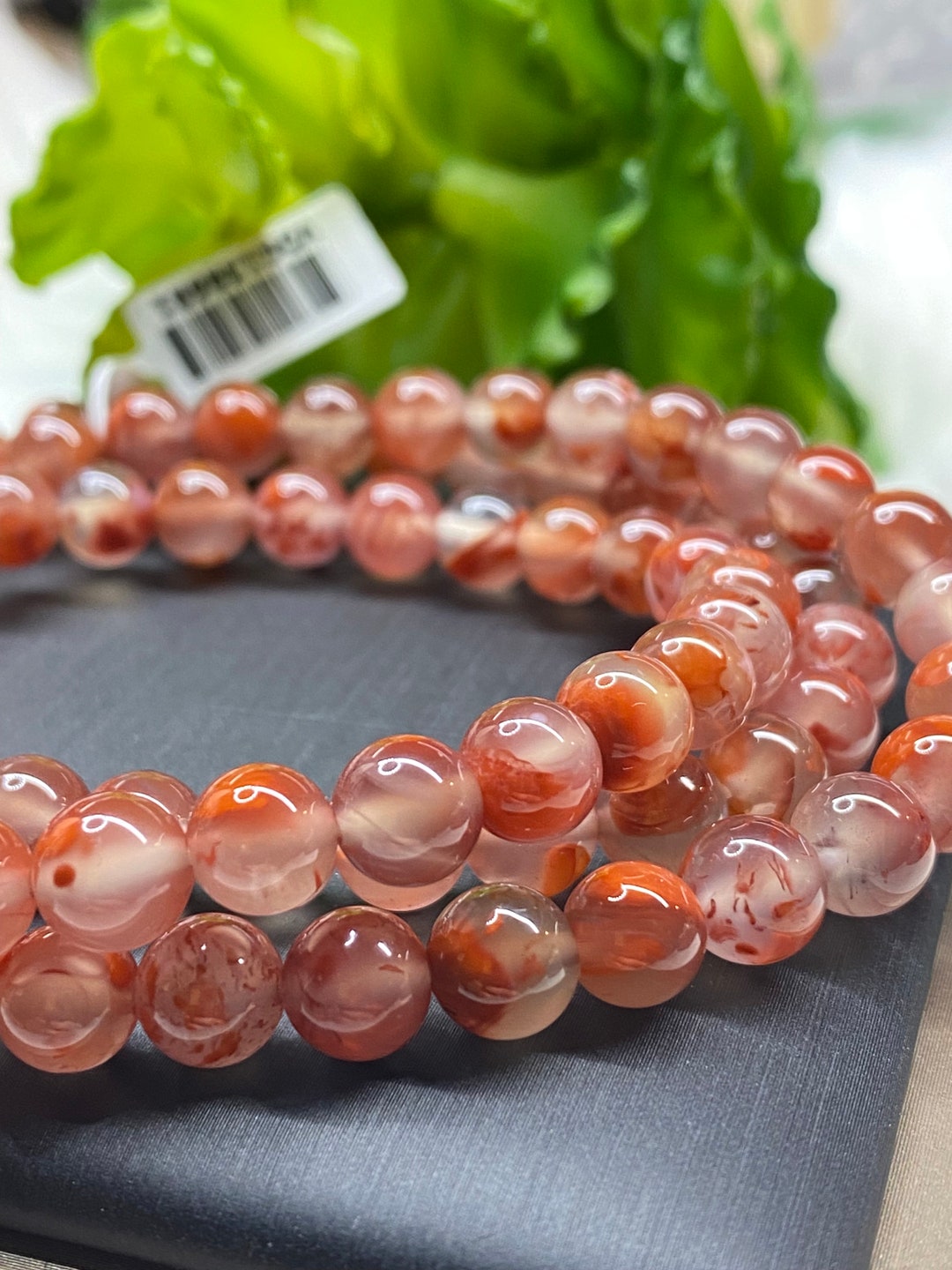 Nanhong Agate Translucent Gemstone Bracelet necklace 7.3MM Bead, High ...