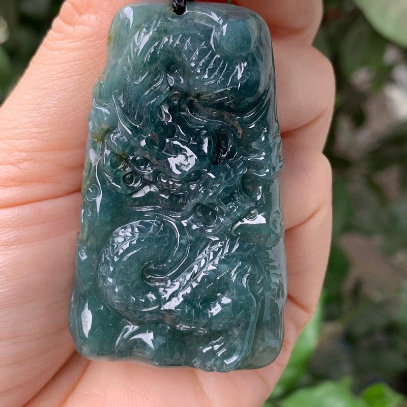 Carved Jade Pendant - Etsy