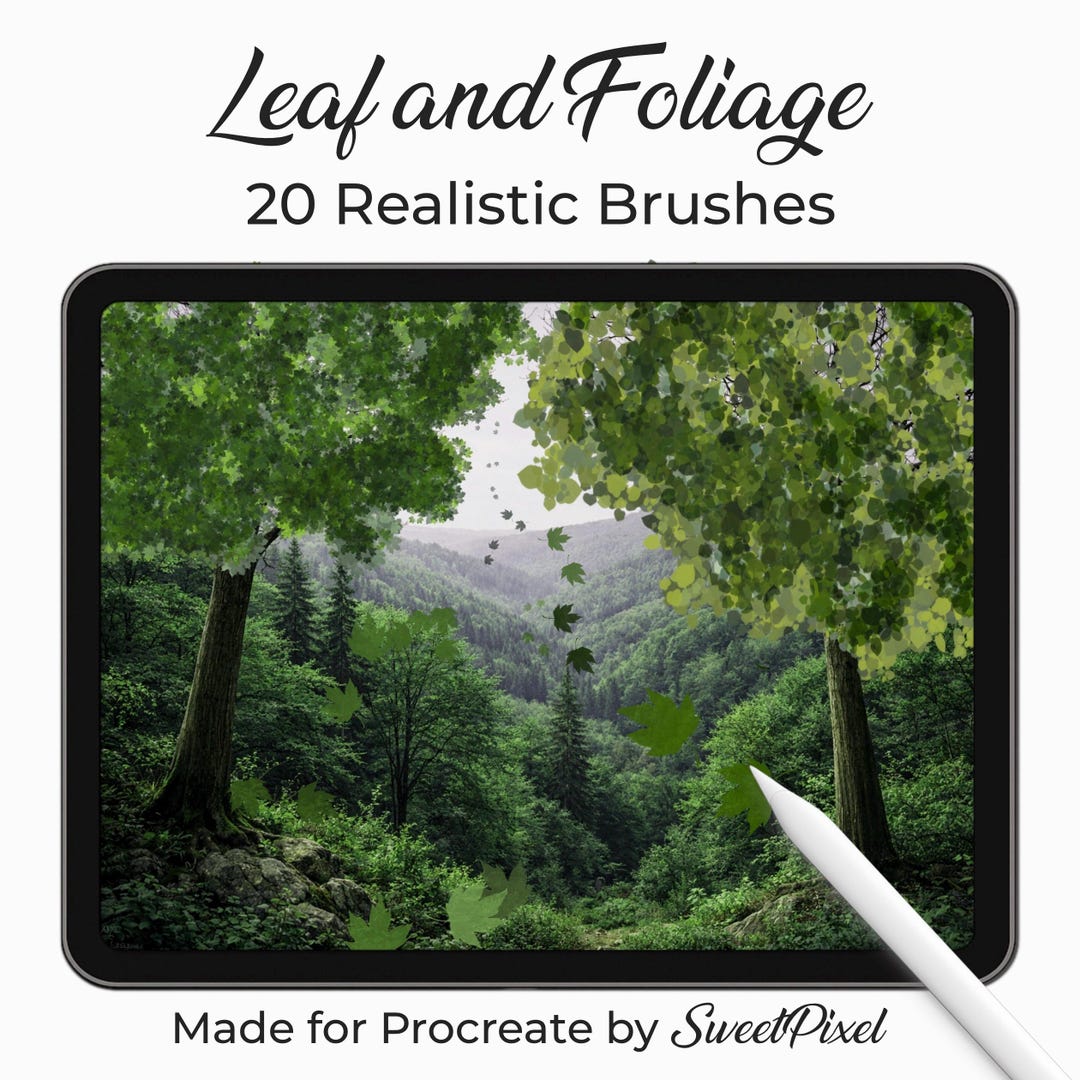 Leaf and Foliage Brushes for Procreate, Realistic Forest Brush Set ...