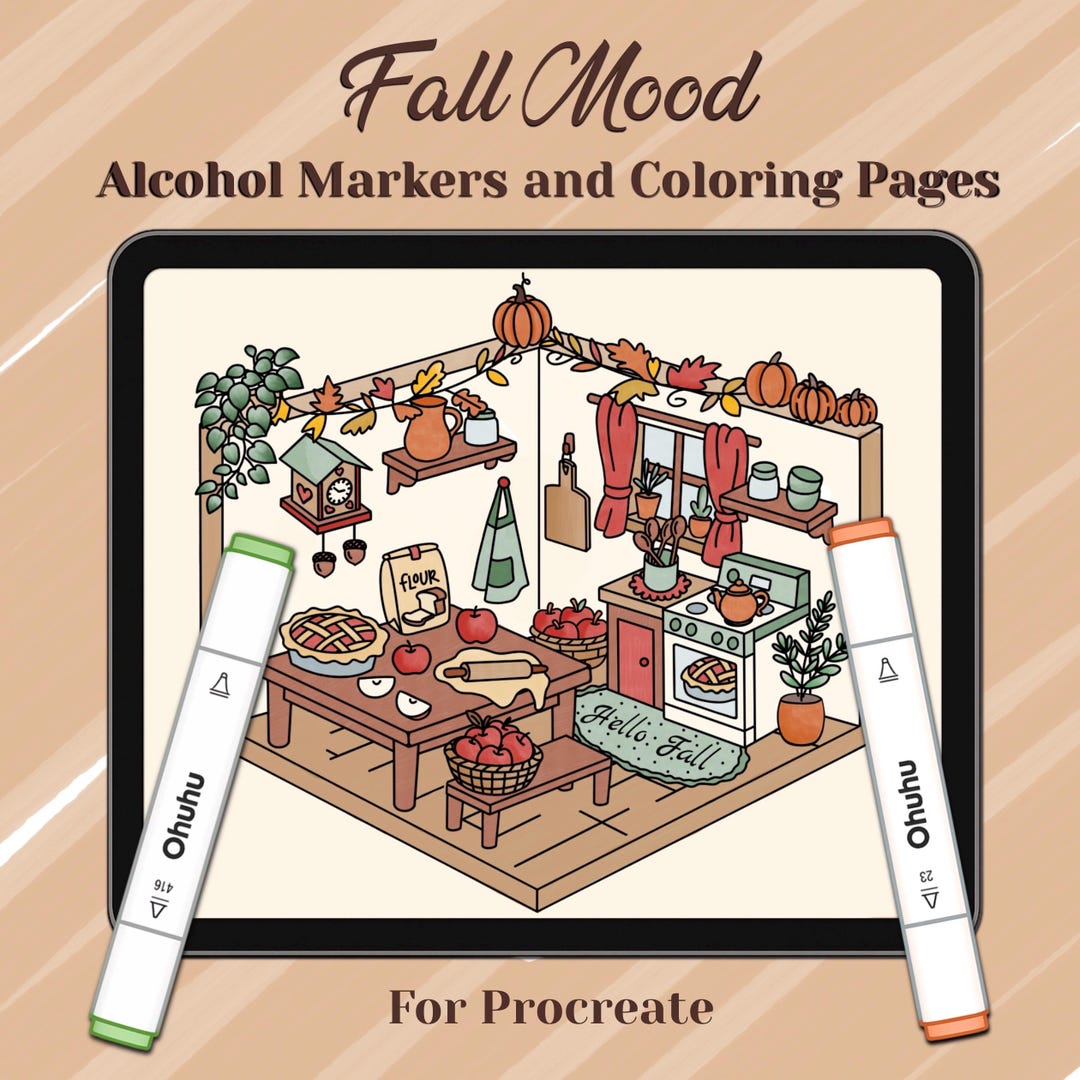 Coco Wyo Inspired Procreate Alcohol Markers – Autumn Fall Brush Set ...