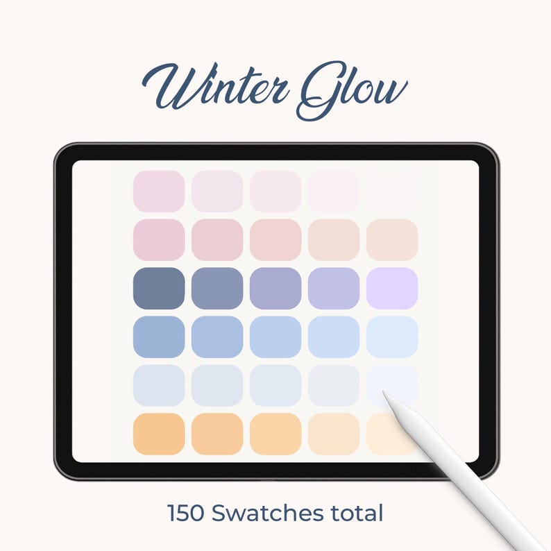 Winter Color Palettes for Procreate: 150 Frosty Shades (digital ...