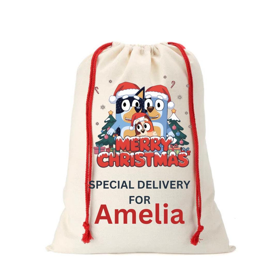 Bluey Personalised Christmas Sack , Bluey Christmas Bauble, 13 Cute ...