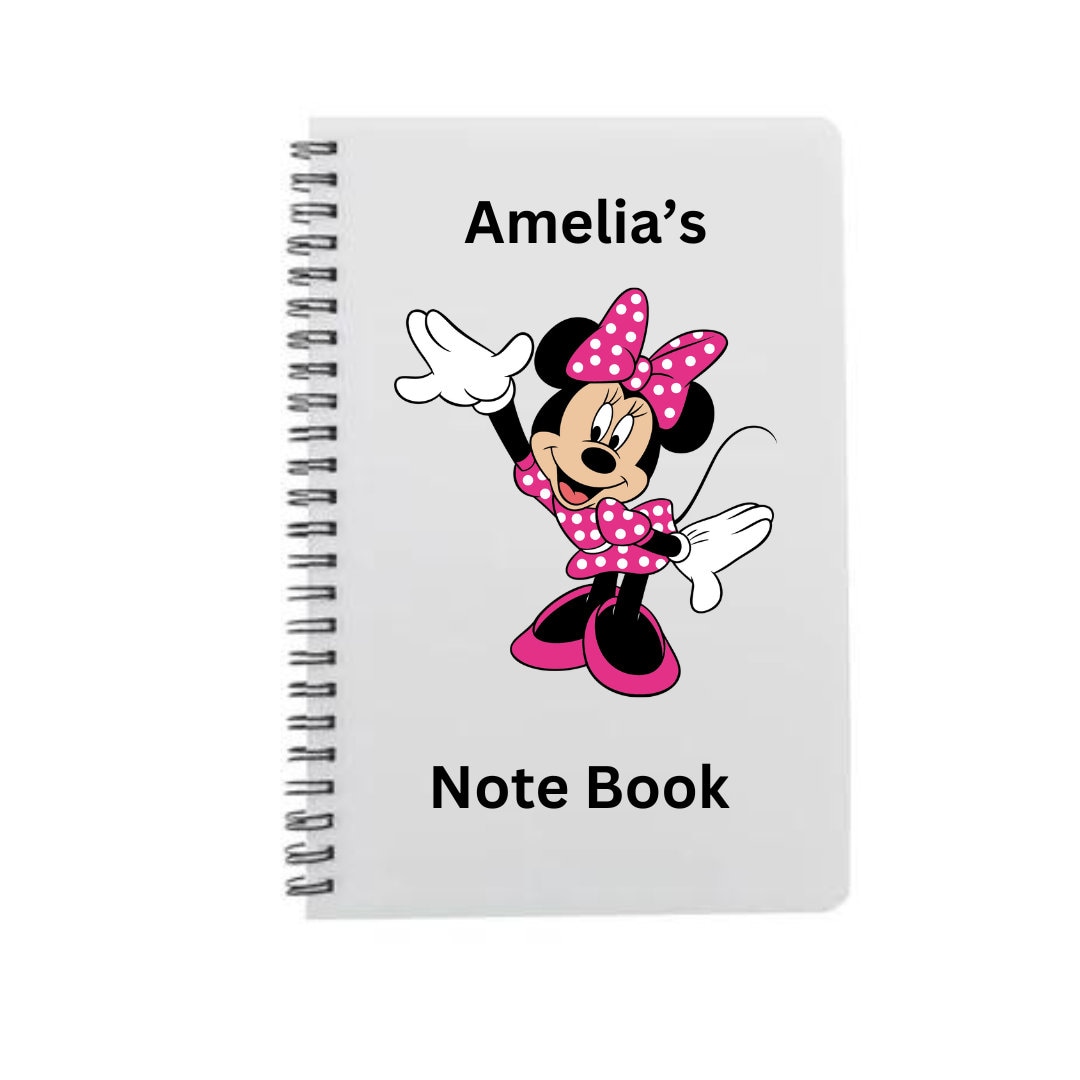 Personalised Minnie Mouse Note Book Custom Note Pad, 10 Cute Designs to ...