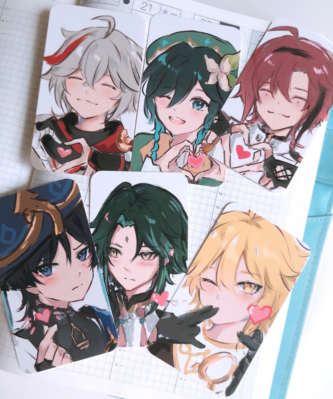 Genshin Impact Anemo Boys Photocards Xiao Venti Heizou - Etsy
