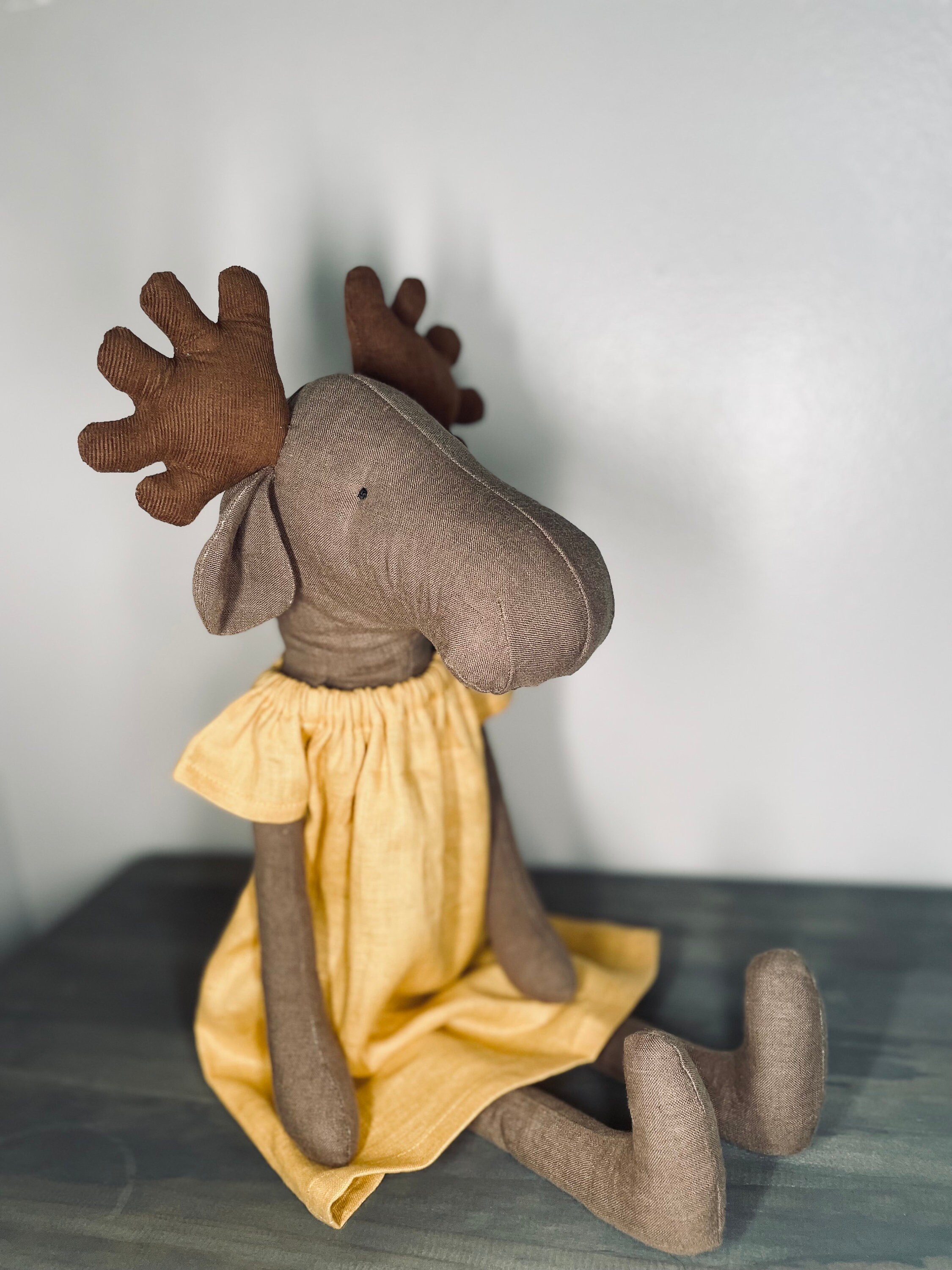 Moose Premium Linen Heirloom Stuffed Animal Toy - Etsy