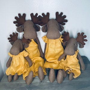 Moose Premium Linen Heirloom Stuffed Animal Toy - Etsy