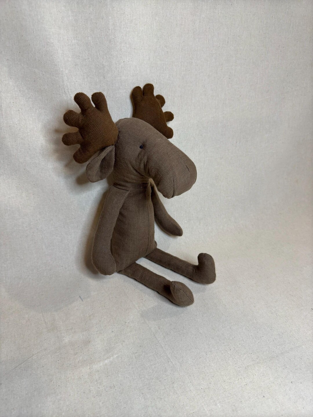 Linen Moose Stuffed Animal: Weighted Heirloom Toy - Etsy