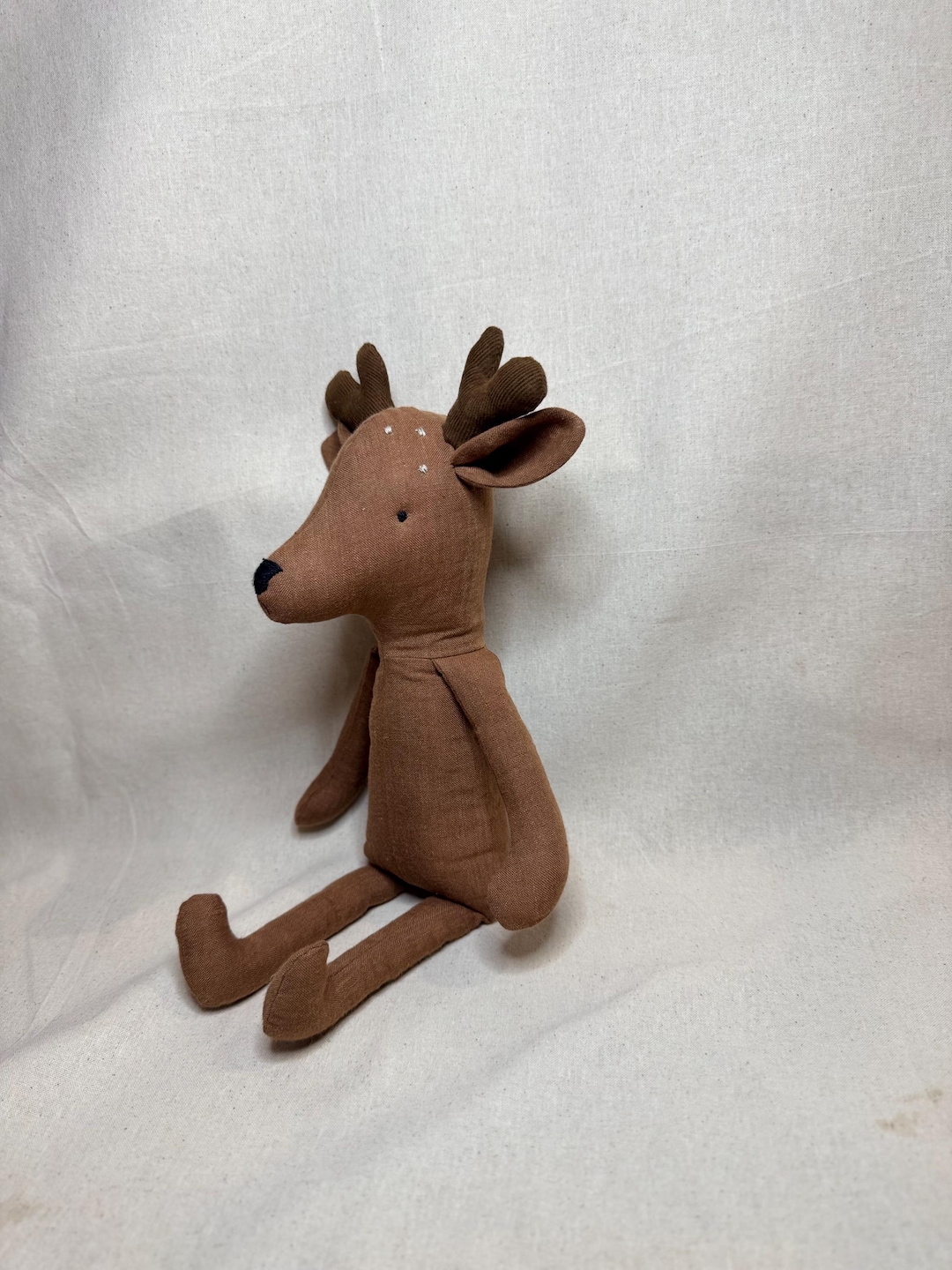 Heirloom Linen Deer Stuffed Animal: Weighted Plush Toy - Etsy