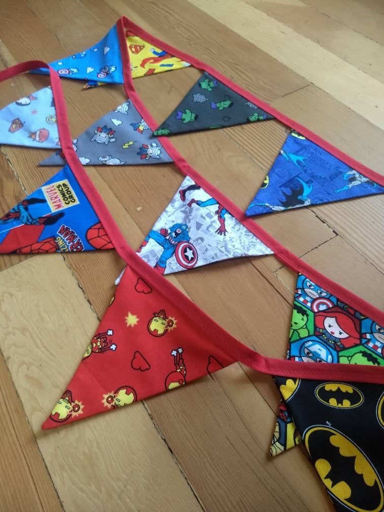 Superhero Bunting, Superhero Banner, Superhero Decor, Superhero ...
