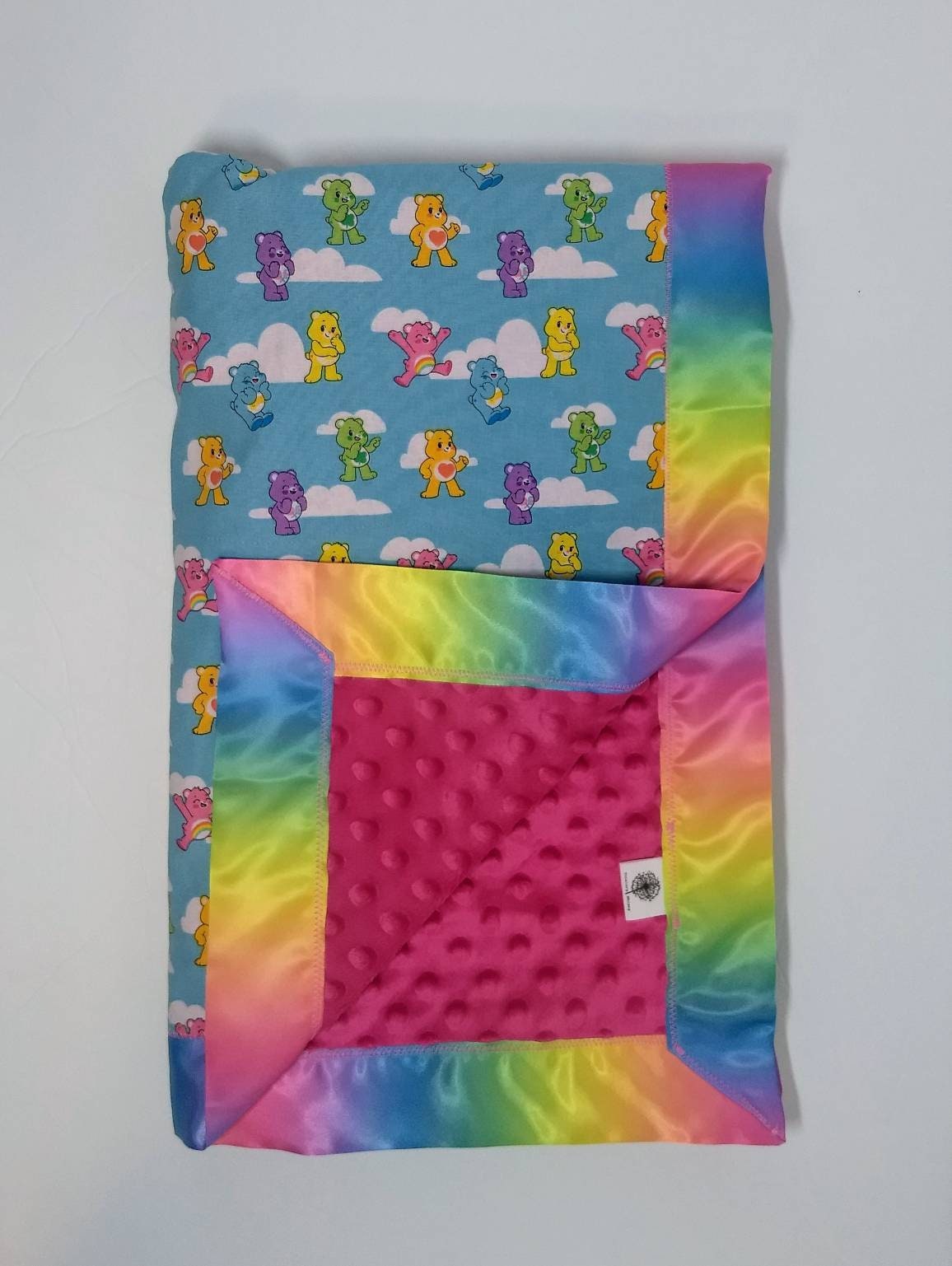 Care Bears Baby Blanket, Pop Culture Baby Gift, Rainbow Baby Blanket ...