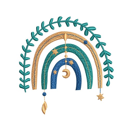 Floral Rainbow Machine Embroidery File Design 4x4 Inch - Etsy