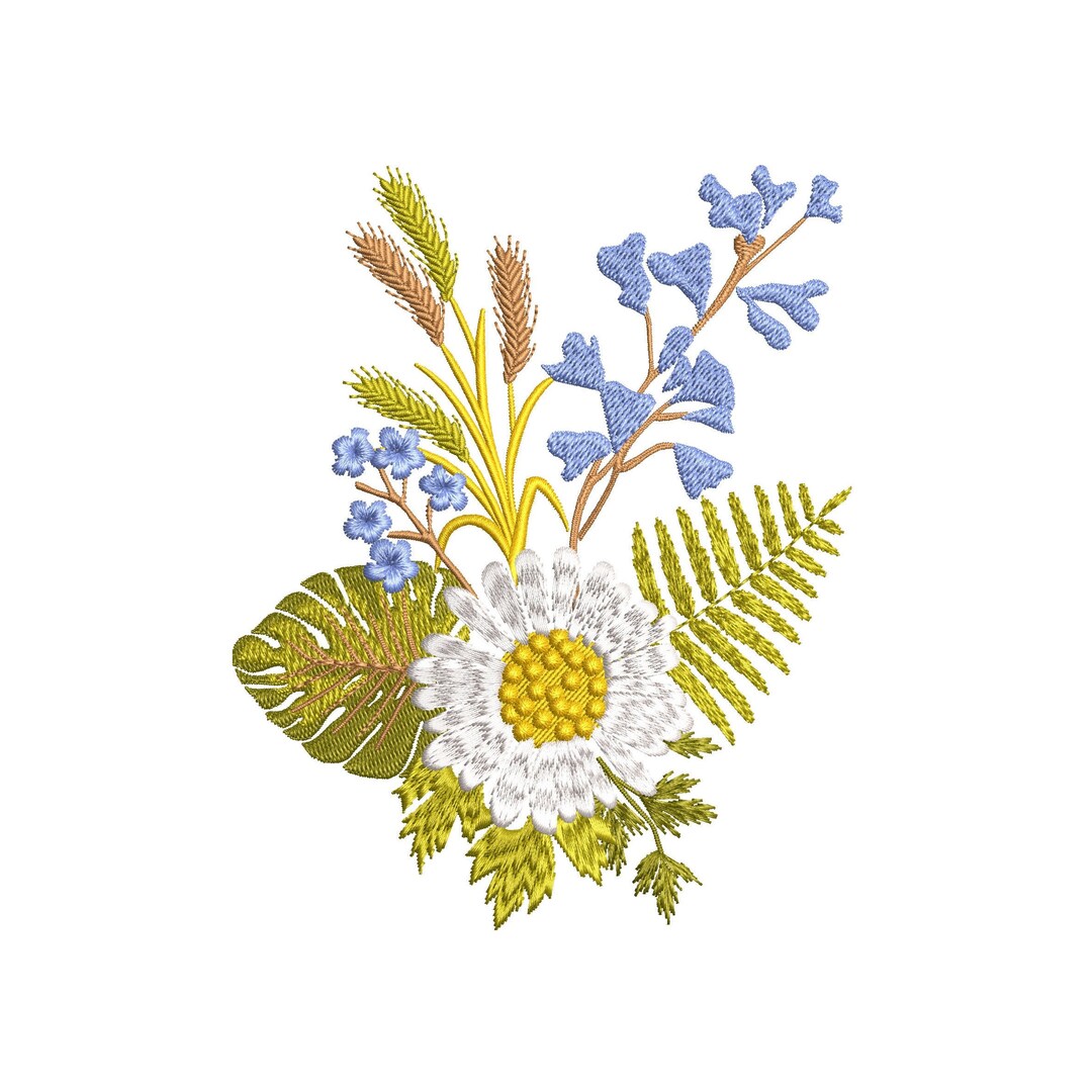 2 Sizes "bouquet" Machine Embroidery Design - Etsy