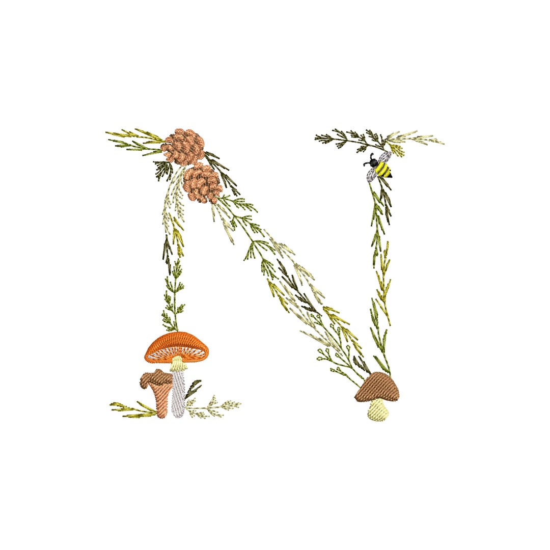 Letter N Machine Embroidery Design - Etsy