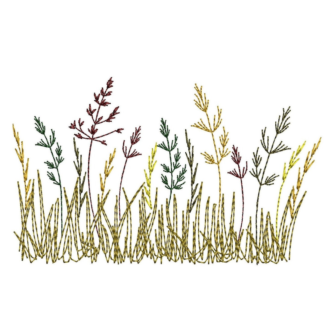 5 Sizes "meadow Grass" Machine Embroidery Design - Etsy