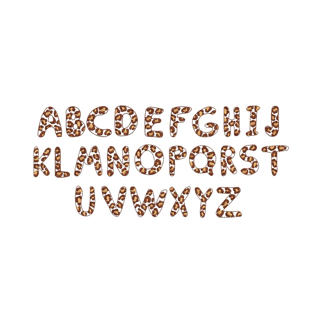 4 Sizes "leopard Alphabet" Machine Embroidery Design - Etsy