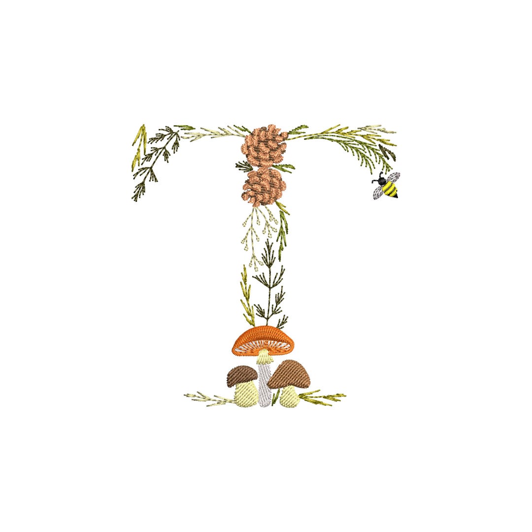 Letter T Machine Embroidery Design - Etsy