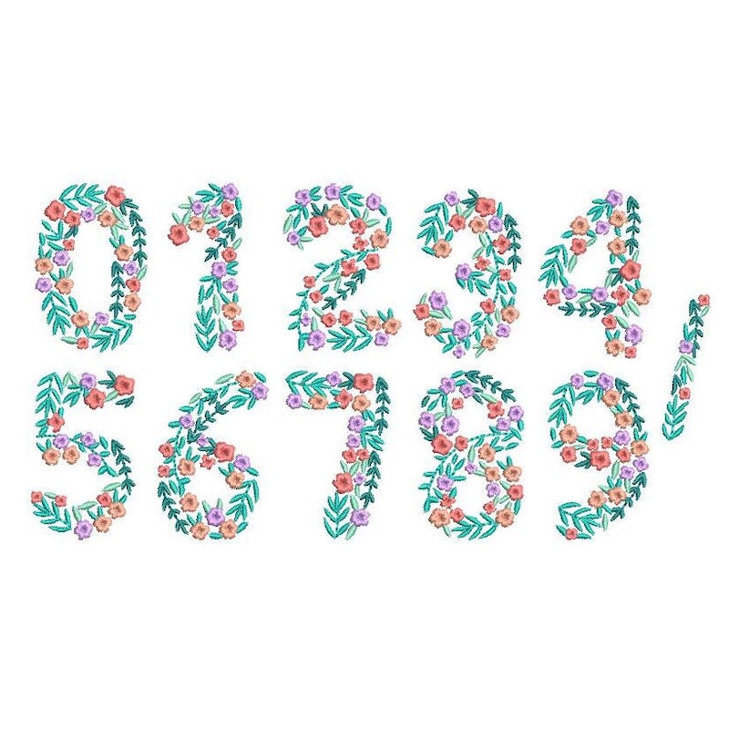 Floral Numbers - Etsy