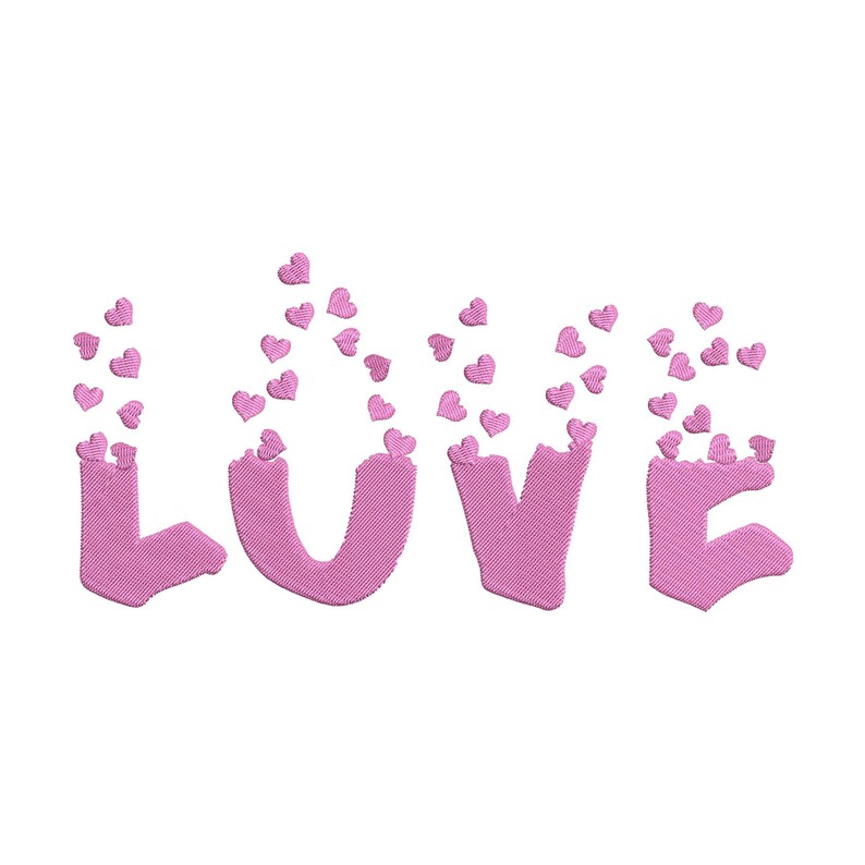 7 Sizes "love" Machine Embroidery Design - Etsy