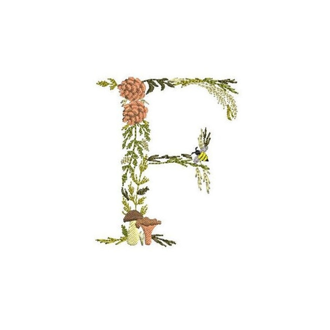 Letter F Machine Embroidery Design - Etsy