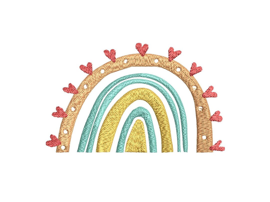 5 Sizes rainbow Machine Embroidery Design - Etsy