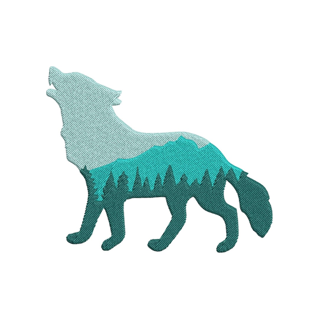 4 Sizes "wolf" Machine Embroidery Design - Etsy