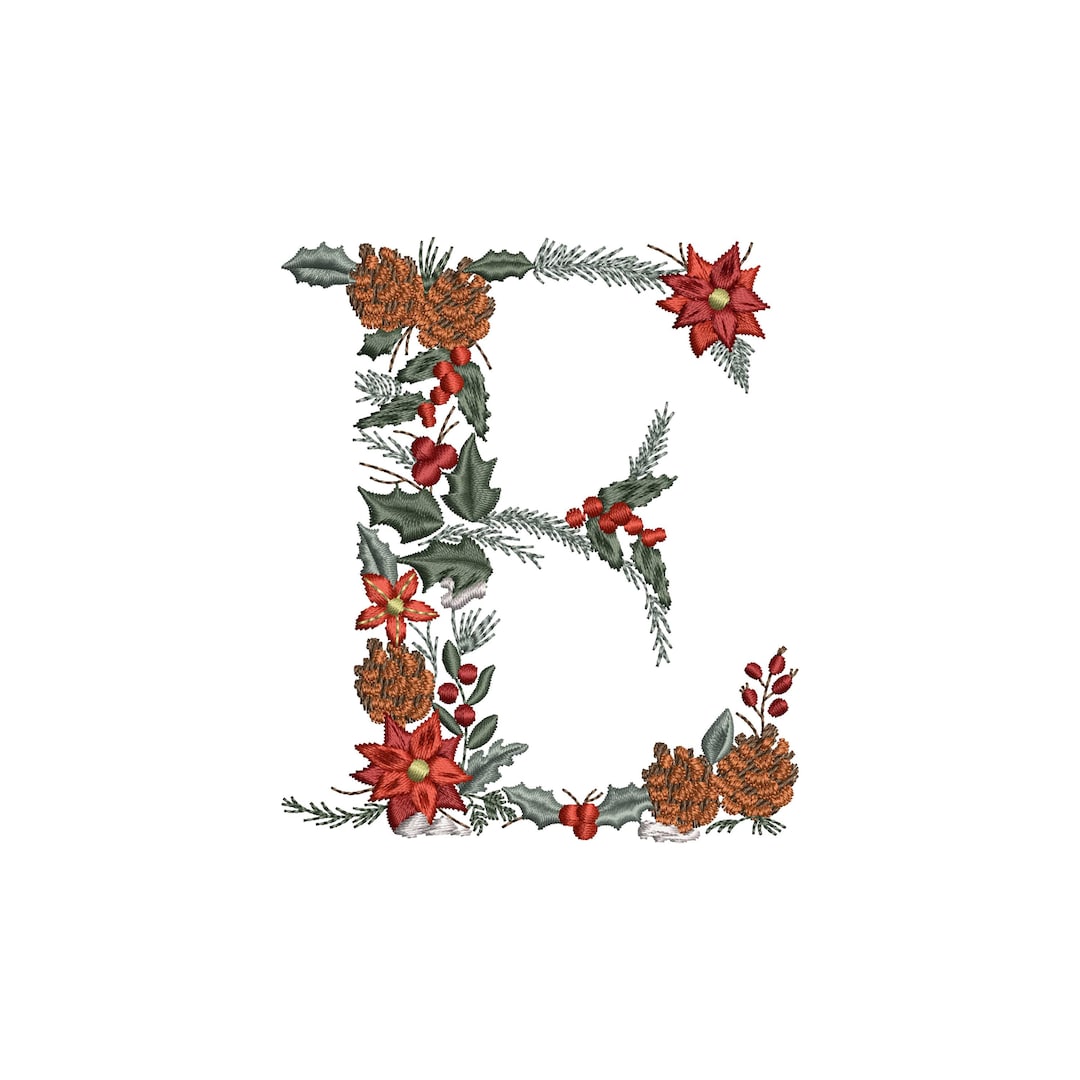 Christmas Alphabet Letter E Machine Embroidery Design - Etsy