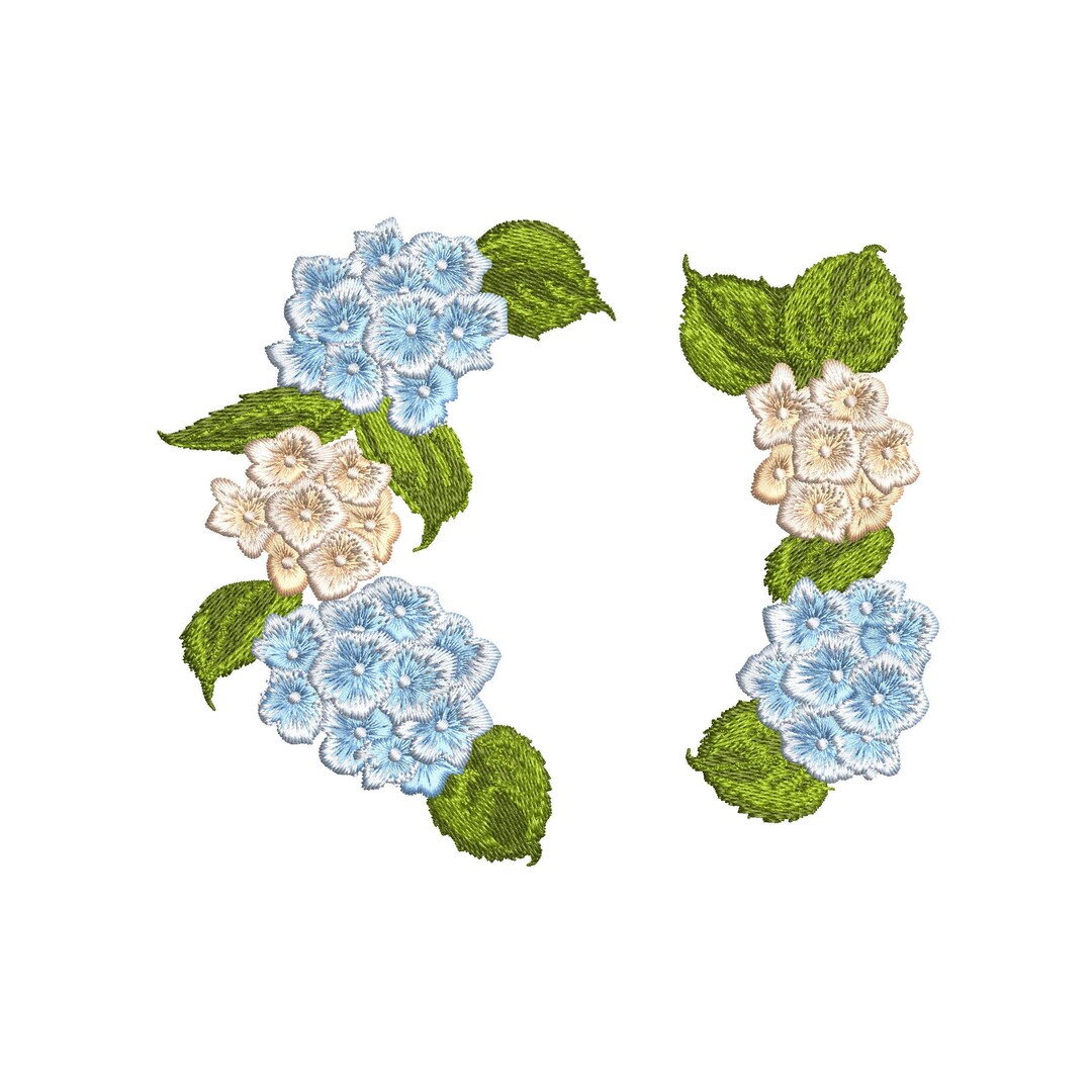 4 Sizes "hydrangea Frame" Machine Embroidery Design - Etsy