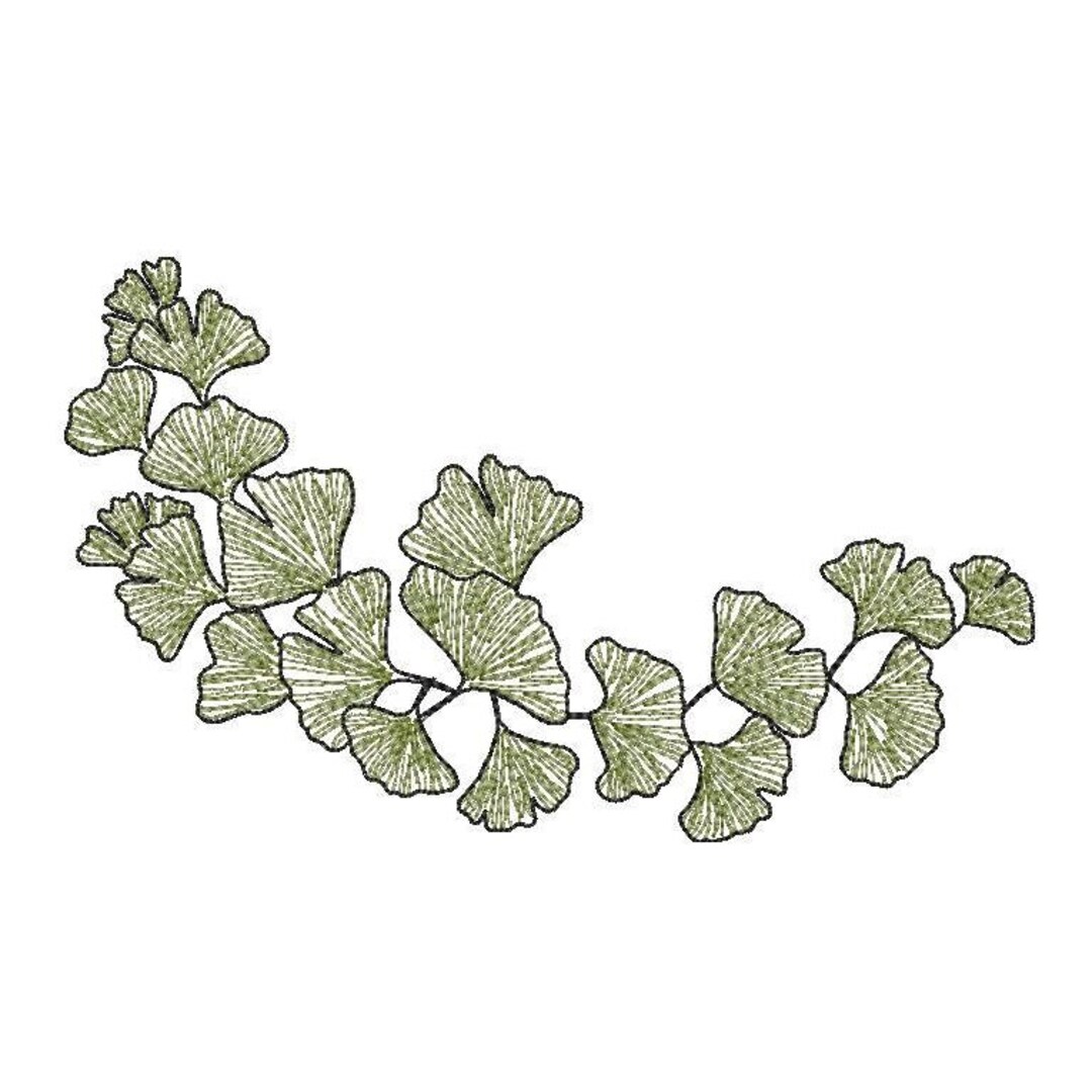 6 Sizes gingko Leaves Machine Embroidery Design - Etsy