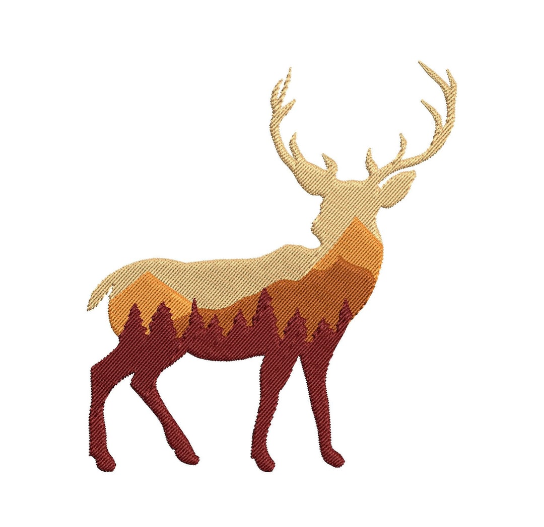 5 Sizes deer Machine Embroidery Design - Etsy