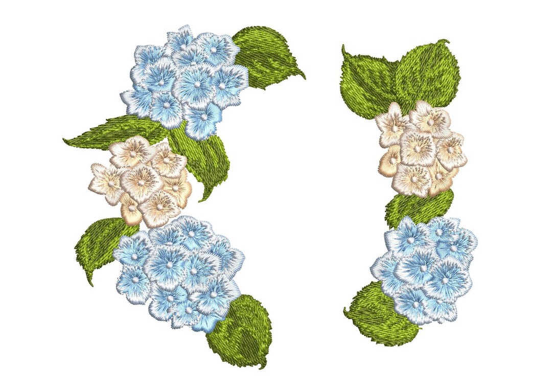 4 Sizes hydrangea Frame Machine Embroidery Design - Etsy