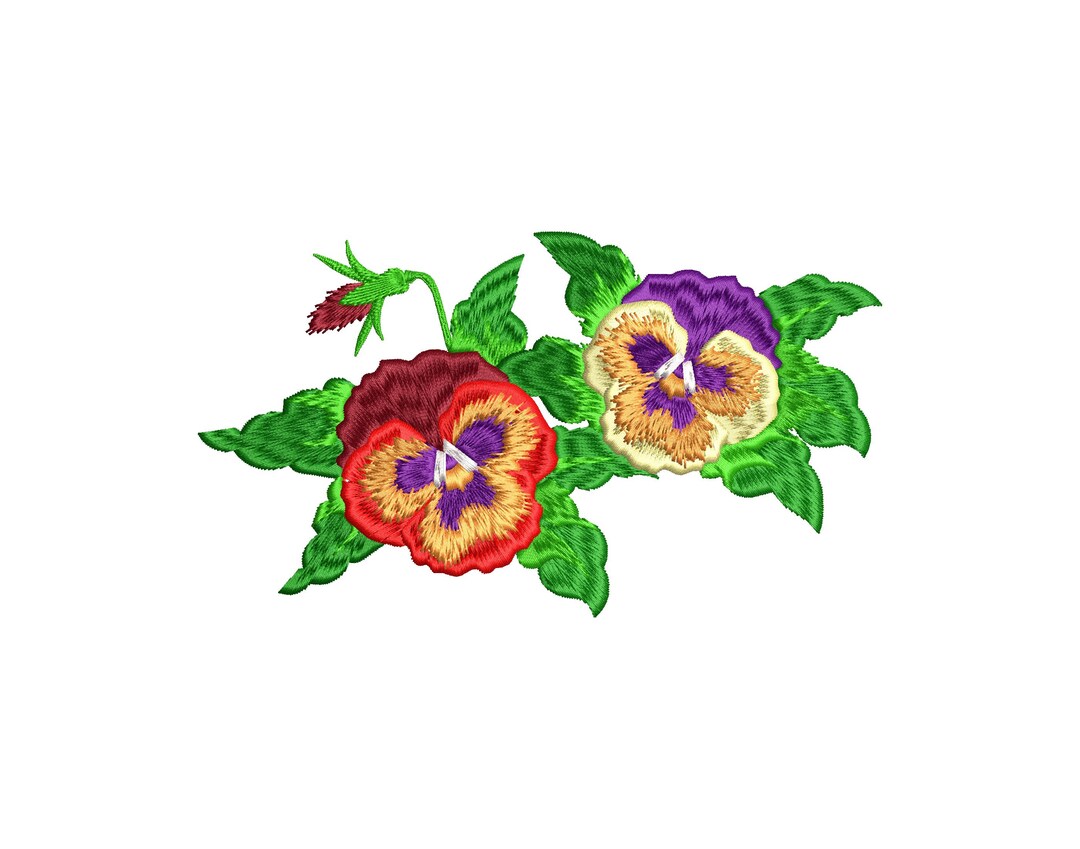 3 Sizes pansies Machine Embroidery Design - Etsy