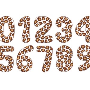 3 Sizes leopard Numbers Machine Embroidery Design - Etsy