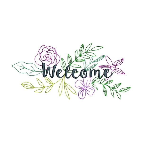 Welcome Embroidery - Etsy