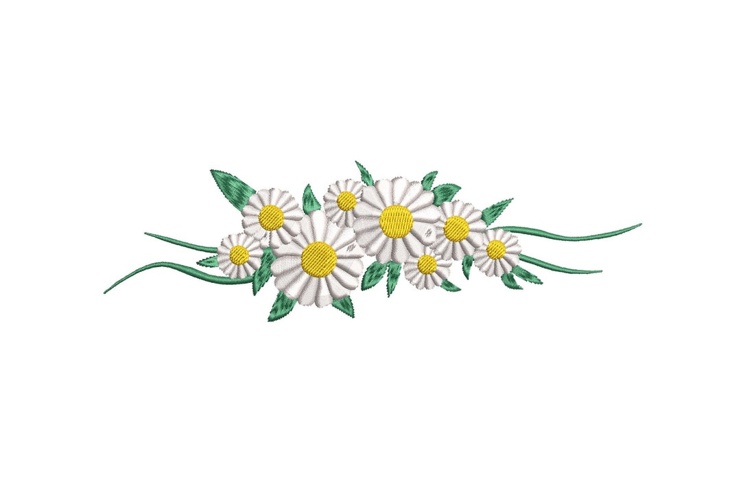 5 Sizes daisy Border Machine Embroidery Design - Etsy